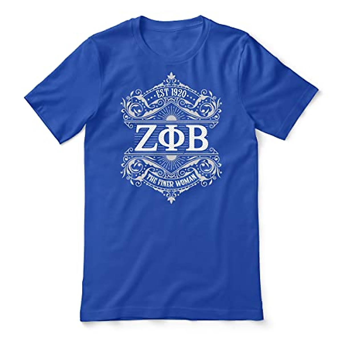 Bad Bananas Zeta Phi Beta Sorority Paraphernalia - The Finer Woman - Crew Neck Shirt - True-Royal X-Large