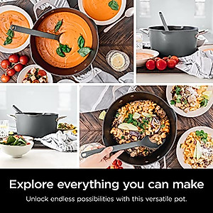 Ninja CW202GY Foodi NeverStick PossiblePot, Premium Set with 7-Quart Capacity Pot, Roasting Rack, Glass Lid & Integrated Spoon, Nonstick, Durable & Oven Safe to 500°F, Sea Salt Grey