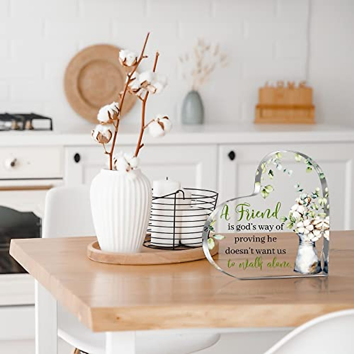 Christian Gifts for Friends Women Religious Gifts Birthday Friendship Gifts for Friend Inspirational Friend Gifts for Women Friend Glass Crystal Table Centerpieces Decor (Kapok Style)