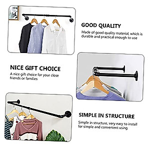 Levemolo 1pc Wall Hanger Outfit Hangers Metal Coat Hanger Wall Mounted Clothes Rack Closet Storage Rod Iron Pipe Metal Clothing Rack Decorative Clothing Hanger Metal Clothing Hanger Props