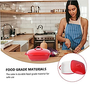 Zerodeko Bakeware Ceramic Rice Bowl Bread Oven Square Containers with Lids Bread Loaf Pans for Baking Kitchen Casserole Pan Square Cupcake Pans Rectangular Dinner Pans Storage Bowl Ceramics