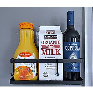 Lenotion Large Heavy Duty Magnetic Spice Rack-Magnetic Organizer for Refrigerator-Magnetic Wine Rack - Heavy Duty Magnet - 12" Wide - Black…