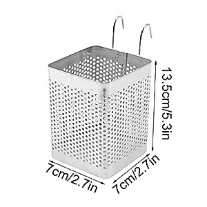 Eioflia Cutlery Draining Basket Stainless Steel Chopstick Sink Holder Spoon Storage Case Drain Chopstick Holder Sink Caddy Holder