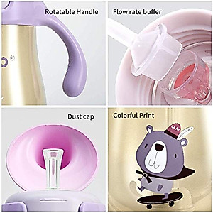 POTATO Sippy Cups For Toddlers with Straw Spill Proof, PPSU Learner Cup with Handle for Boy, Water Bottle for Baby 6 Months with 2 Type of Spout, 10 Ounce Blue