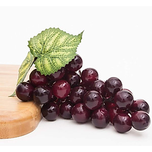 Artificial Grapes, 3 Bunches of Fake Decorative Grapes Simulation Fruit with Artificial Vines Lifelike Leaves Hanging Ornaments for Wedding Home Party Garden Wall Fruit Wine Decor