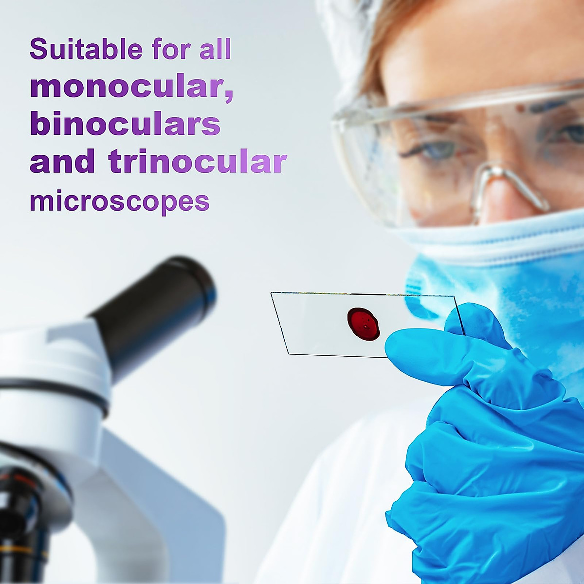 100 Pcs Microscope Slides with Specimens for Kids,Prepared Microscope Slides for Kids,Prepared Slides for Microscope,Microscope with Slides for Student Adults, Including Insect, Animal, Human Tissue