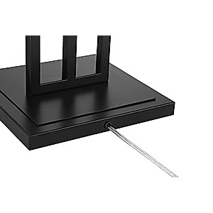 Franklin Iron Works Winslow Modern Industrial Floor Lamp 64" Tall Matte Black Metal 3-Light Rectangular Linen White Frosted Glass Shades for Living Room Reading Bedroom Office Family House Home