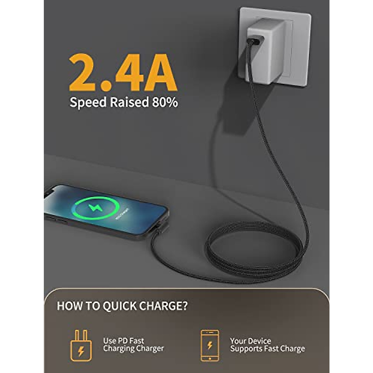6.6FT iPhone Charger 90 Degree,[Apple MFi Certified] 3Pack USB to Lightning Cable Right Angle,Nylon Braided iPhone Fast Charging Cord for iPhone 14 13 12 11 Pro Max XR XS X 8 7 6 Plus SE iPad Air Mini