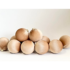 Peanut Brown Christmas Handmade Velvet Ornaments, Bulk Christmas Balls, Christmas Tree Bulbs, Christmas Decorations, Christmas Gift Idea, Set of 12