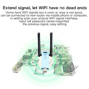 300M Single Band Antenna USB WiFi Signal RangeExtender Wireless Router Repeater Amplifier, WiFi Extender, WiFi Repeater, 2.4GHz