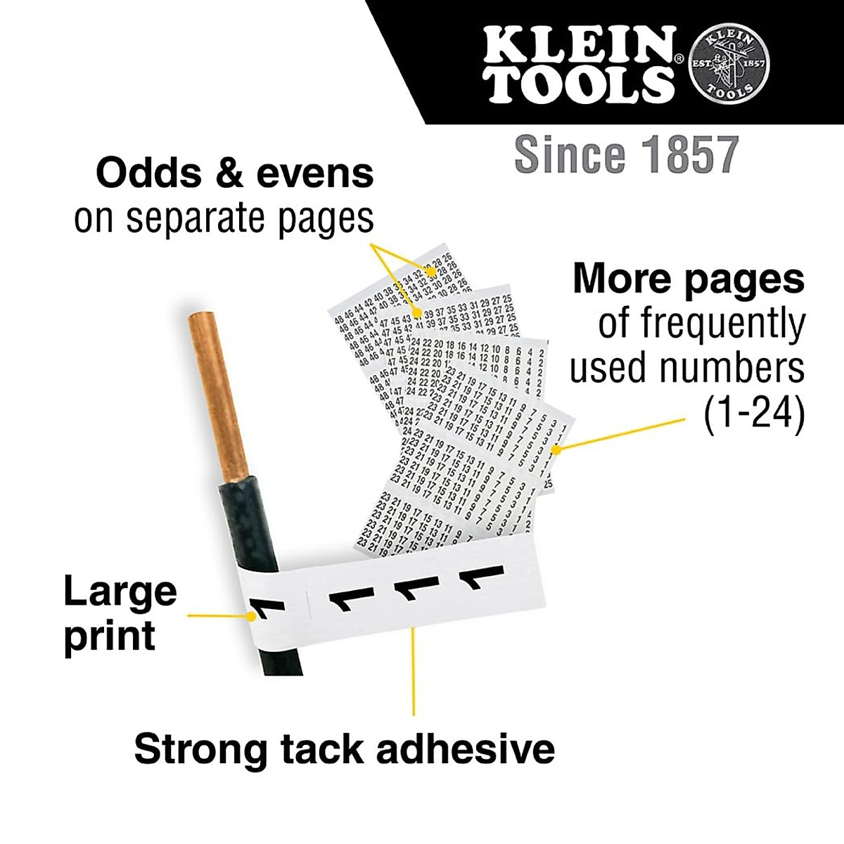 Klein Tools 56250 Wire Marker Book, 1-48