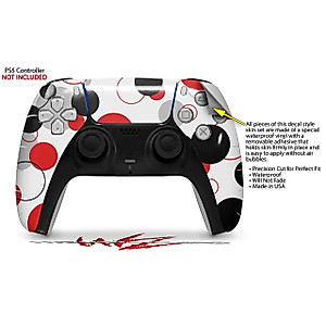 WraptorSkinz Skin Wrap compatible with Sony PS5 DualSense Controller Lots of Dots Red on White (CONTROLLER NOT INCLUDED)