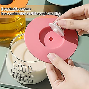 6 PCS Silicone Anti-dust Cup Lids - Food Grade Silicon Mug Cover Heat Resistant Mug Cap, Airtight Cup Cover Reusable Mug Suction Seal Cap for Coffee and Tea