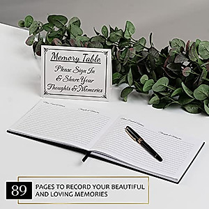 Elegant Funeral Guest Book for Memorial Service - Hardcover Memorial Guest Book for Funeral, Box, Pen & Sign - Memorial Service Guest Book Set of 4 - Memory Book for Celebration of Life Guest Book