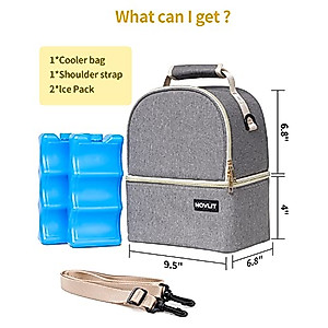 Breast Pump Bag with Ice Pack -Multi-Function Breastmilk Cooler Bag & Lunch Bag Fit As Baby Milk Bottles,Fruits,Coke for Travel-Black