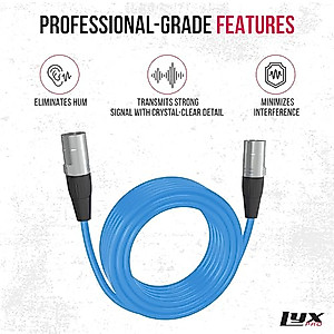 LyxPro 50 Feet Shielded CAT6 Ethercon Cable - Professional Audio & Lighting RJ45 Cable, Studio-Grade Sound Transmission, Extreme Durability - Blue
