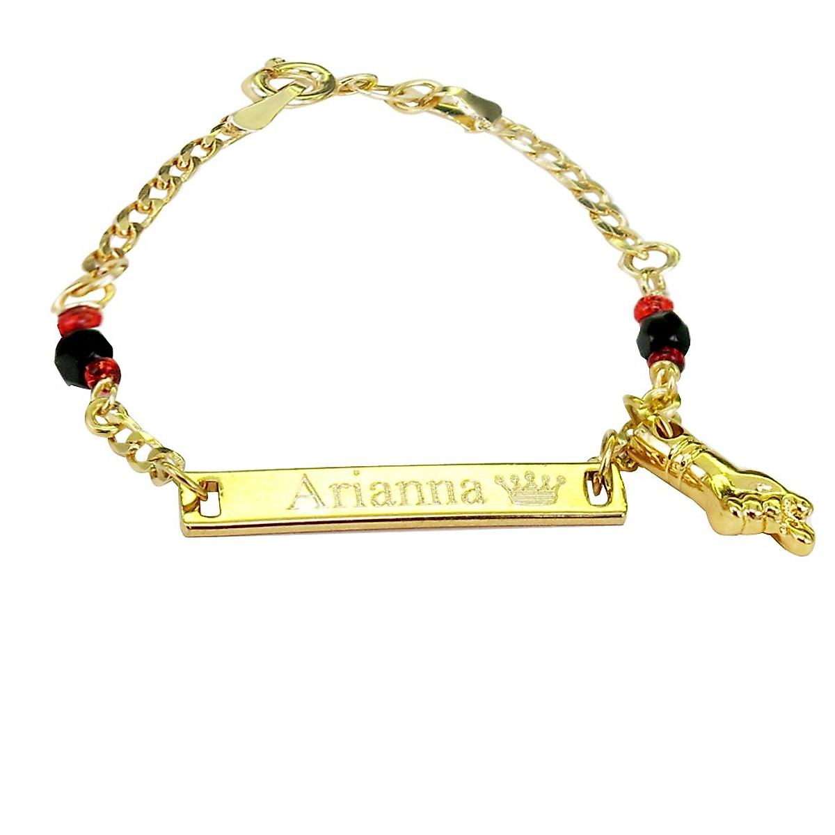 Tina's Jewelry Personalized Custom 18k Gold Plated Evil Eye Protection Azabache Bracelet Protection Bracele