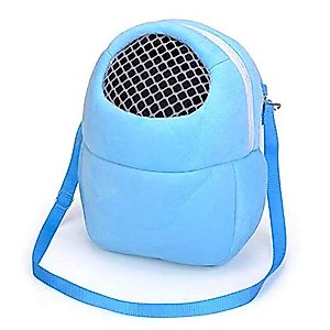 Besimple Pet Hamsters Carrier Bag Portable Outgoing Travel Backpack with Shoulder Strap for Small Pets Hedgehog, Sugar Glider, Chinchilla, Guinea Pig, Squirrel(Blue)