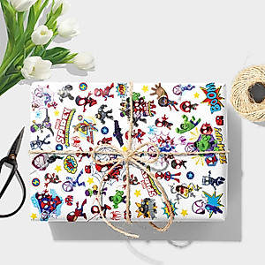 5 Pcs Spidey Wrapping Paper Spidey and His Amazing Friends Gift Wrap Bulk Art Paper Folded Flat for Baby Shower Spidey and His Amazing Friends Birthday Party Decorations Wedding DIY Crafts Gift