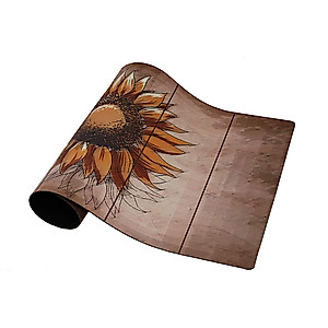Welcome Doormat, Entrance Mat Floor Mat Rug for Indoor Outdoor Front Door with Non-Slip Rubber Backing, Printing Door Mat with Sunflower Pattern, 17''WX29''L (Sunflower-3)