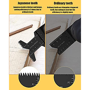 60pcs Oscillating Saw Blades, 2023 Upgrade Efficient Oscillating Blades, Japanese Long Teeth, Quick Release Multi Tool Blades Kits for Plastics, Universal Multitool Blades Wood Fit Almost All Model