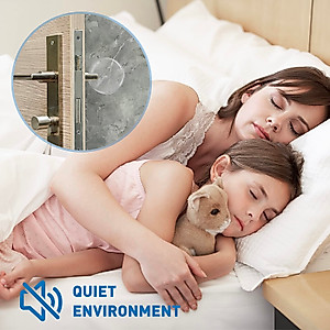 9PCS Door Stoppers Wall Protector, 2 Inch Round Clear Door Stops, Strong Self Adhesive Door Bumper Wall Guard, Washable and Reusable Stick on Door Stopper Silicone Wall Door Protector from Door Knob