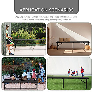 AJP Distributors 2 Pack 6 Foot Portable Plastic Folding Bench 6FT 72" Half Foldable Heavy Duty Seat w/Carry Handle - Indoor Outdoor Backyard Camping Picnic BBQ Party Wedding Dining Event Meeting Black