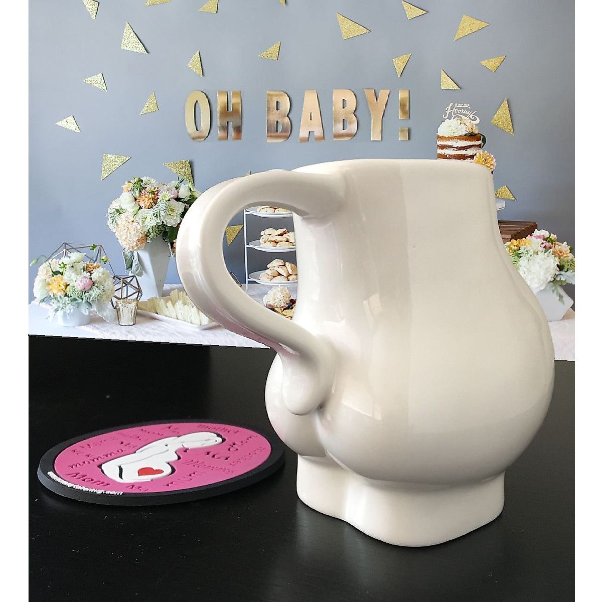 Baby Shower Gifts Idea for Pregnancy and Expecting Mothers - Perfect Funny Creative Baby Shower Gifts and Present Ideas for New Moms - 14OZ with BONUS Coaster