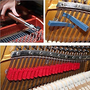 Jiayouy 8Pcs Piano Tuning Mute Kit Triangular Rubber Mutes for Piano Mutes Fixing Tool Black