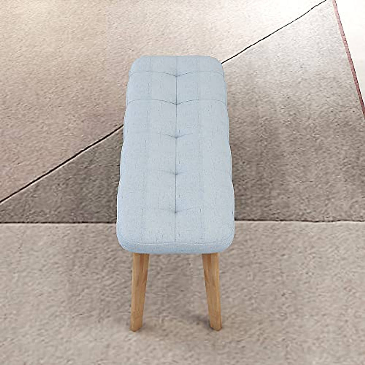 WoodShine Home Wood & Upholstered Bench for Kitchen, Dining Room, Living Room, Entryway, (Natural, 39.4inches)