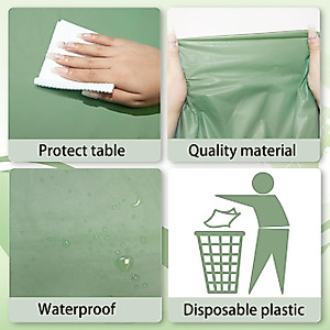 12 Pack Sage Green Tablecloth Plastic Table Cloth 54 x 108 inch Disposable Plastic Tablecloths for Rectangle Tables,Disposable Table Cover for Wedding,Birthday,Bridal,Baby Shower Party Decorations