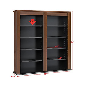 Prepac Double Wall Mounted Storage, Cherry and Black