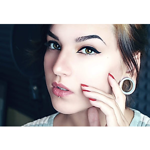 ZS 6 Pairs Stainless Steel Screw Fit Tunnels Plugs Flesh Expander Stretcher Ear Gauges Piercing (Gauge=7/16"(11mm))