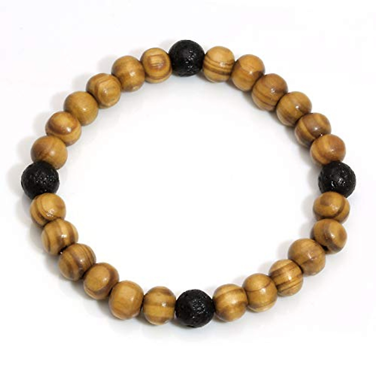 MILAKOO 4Pcs Lava Rock Stone Beads Essential Oil Diffuser Bracelet for Men Women Wood Beads Bracelet