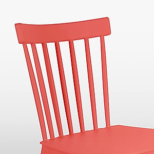 Simpol Home DSW Armless Modern Plastic Dining Chairs with Wood Legs for Living, Bedroom, Kitchen, Dining,Lounge Waiting Room, Restaurants, Cafes