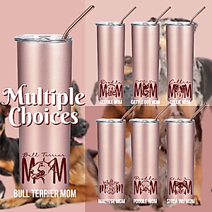 Onebttl Dog Mom Gifts, Dog Lover Gifts for Women, Best Dog Mom Ever, 20 oz Rose Gold Insulated Tumbler - Bull Terrier Mom