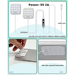 DOMMIA Grow Light, Dimmable Grow Light for Indoor Plants Full Spectrum with Optical Lens, Sunlike Under Cabinet Grow Light with 6/12/16H Timer, USB LED Plant Light for Indoor Growing (No Adapters)