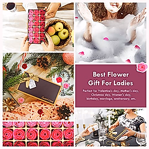 JIALEEY Floral Scented Bath Soap Rose Flower Petals, Plant Essential Oil Rose Soap Set Guest Soap Shaped Petals Best Gifts Ideas for Her Women Teens Girls Mom Birthdays, 18 PCS Pink