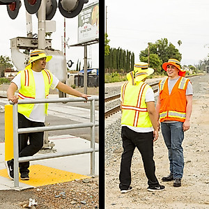 Hi-Visibility Reflective Safety Polyester UPF 50+ Sun Hat, Wide Brim with Neck Flap, Breathable, Boonie Hat Bucket Cap Yellow
