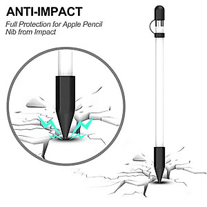 siduater [4-Pack] Silicone Protective Accessories for Apple Pencil 1st Generation, Includes 1 Apple Pencil Cap Replacements, Apple Pencil Cap Holder, Apple Pencil Tip Cover, Adapter Tether, Pink