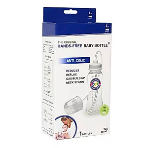 Hands-Free Baby Bottle - Anti-Colic Self Feeding Baby Bottle System 9 oz (1 Pack - Podee Classic)