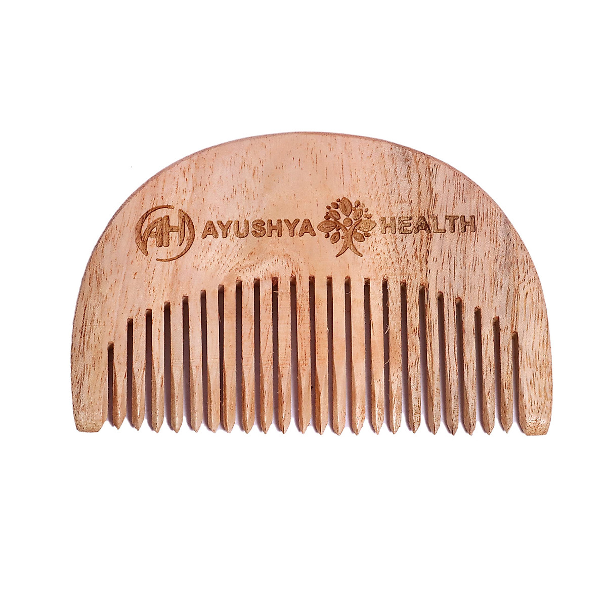 AYUSHYA HEALTH Neem Wood Comb Hair + Beard Detangler for Women and Men | Pocket Comb | traveling Comb & Beard Comb for Beard | Wooden Pocket Size Beard Comb (Pack of 2)
