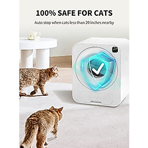 Self-Cleaning Cat Litter Box, No Scooping Automatic Cat Litter Box with APP Control/Odor Removal/Health Monitor/Safe Lock, Smart Large Kitty Litter for All Kinds of Clumping Cat Litter (2023 New)