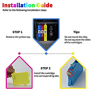 Remanufactured Ink Cartridge Replacement for Epson 252XL T252XL to use with Workforce WF-7620 WF-7710 WF-3640 WF-3630 WF-3620 WF-7610 WF-7110 Printer, 4 Pack (Large Black, Cyan, Magenta, Yellow) (4)