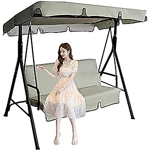 Wzglod Outdoor Replacement Swing Chair Canopy Cover Garden Sun Shade Awning 2 & 3 Seater Sizes Universal Waterproof Windproof Anti-Uv Patio Hammock Roof Cover,Red,195x125x15cm/77x49x6''