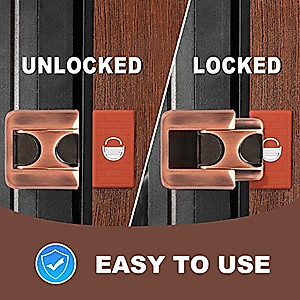 CZU Home Door Lock Security, Upgraded Safety Childproof Door Reinforcement Lock Latch (2-Pack), Extra Defend Door Lock for Inward Swinging Door
