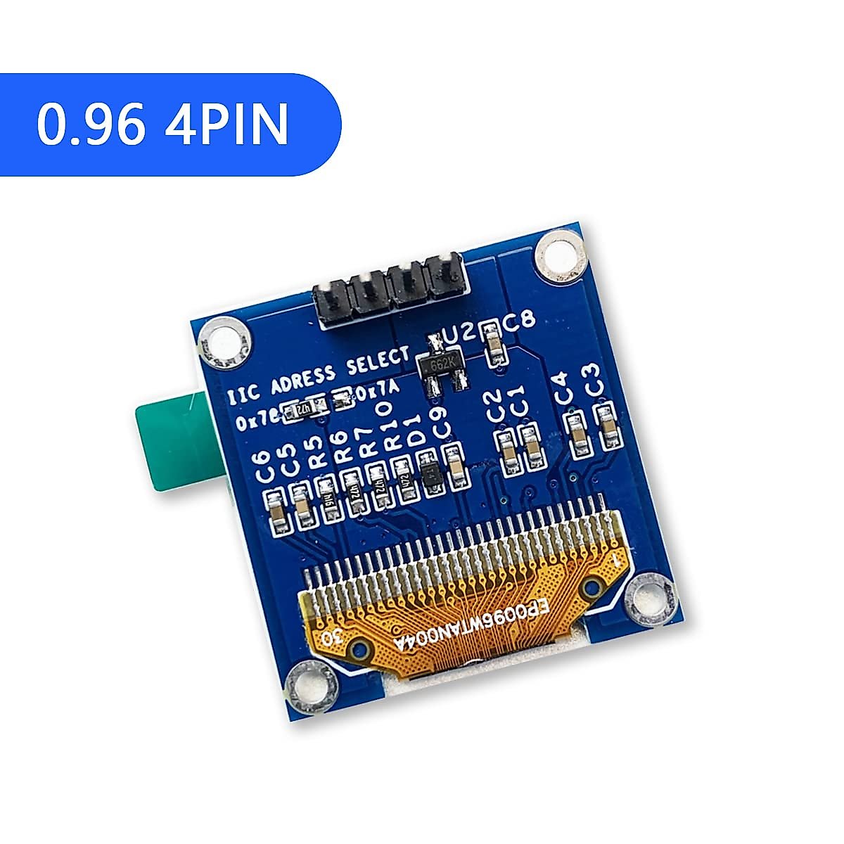 2PCS 0.96" 7 PIN OLED Display 128 x 64 SSD1306 I2C Screen Driver 128x32 3.3V ~ 4.2V for Ledger Nano S (White Light Font)