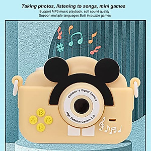 Kids Photo Video Camera, 2MP Kids Digital Camera High Definition 2 Inch Screen for Kids for Gifts(Beige)