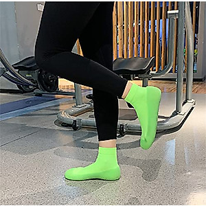 HOVELL Women Non-Slip Water Shoes Yoga Pilate Socks Shoes Anti-Slip Rubber Sole Breathable Indoor Floor Sneaker for Ladies(Green,38)