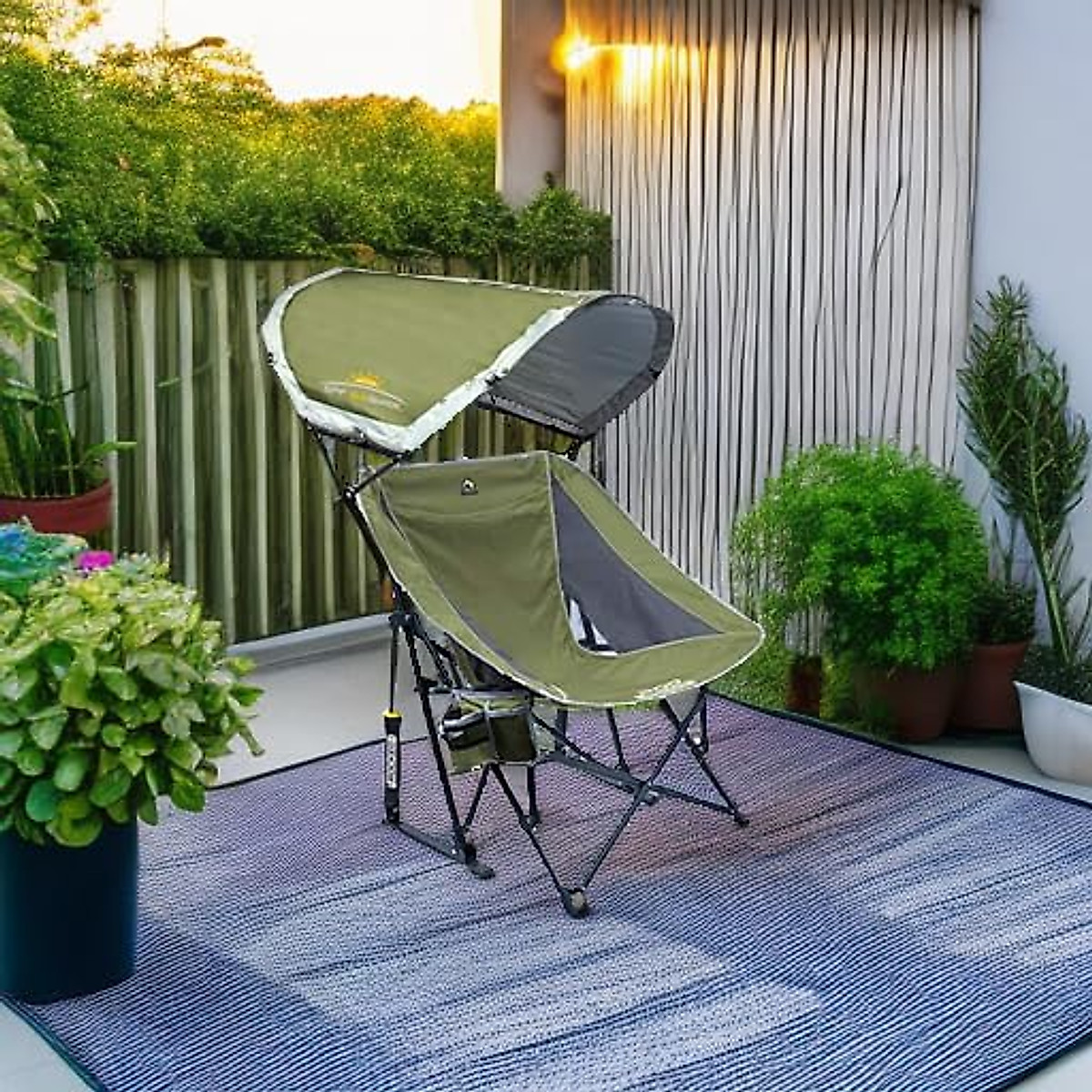 GCI Outdoor Pod Rocker Outdoor Rocking Chair with SunShade Canopy